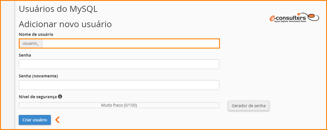 Como criar um banco de dados – E-Consulters Web Como criar um banco de dados – E-Consulters Web